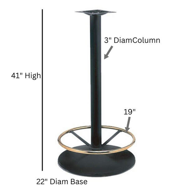 Black Bar Height Table Base Brass Foot Ring – TableBaseDepot