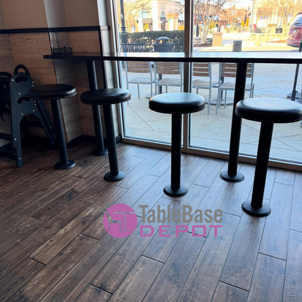 Black Bolt Down Bar Stool Base – TableBaseDepot