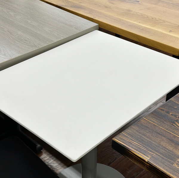 White Corian Restaurant Patio Table – TableBaseDepot