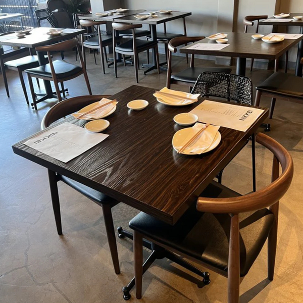 Walnut Wood Grain Laminate Restaurant Table Top Indoor Use – TableBaseDepot