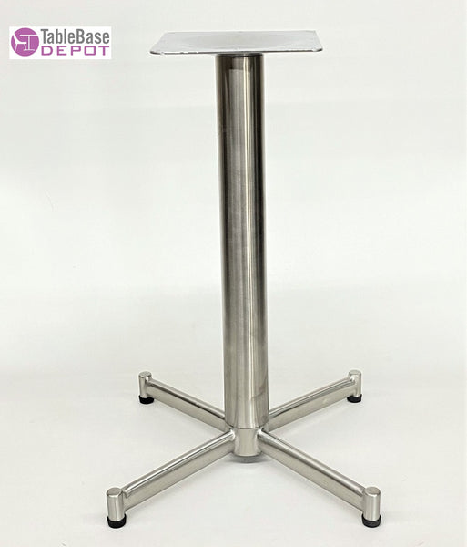 Brushed Steel Galvanized Outdoor Restaurant Cross Table Base – TableBaseDepot