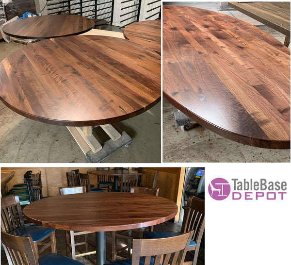 Wisconsin Live Edge Black Walnut Restaurant Table Tops Custom Sizes – TableBaseDepot
