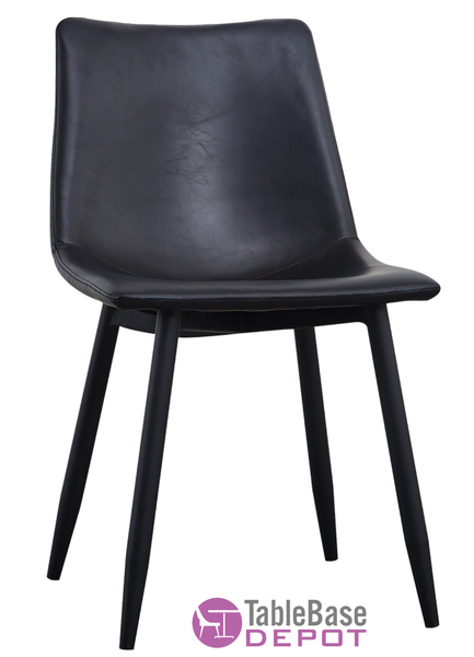 Valentina Upholstered Black Leatherette Side Chair – TableBaseDepot