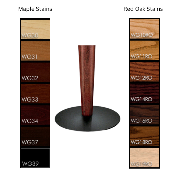 Taper Wood Column Black Traditional Round Table Base – TableBaseDepot