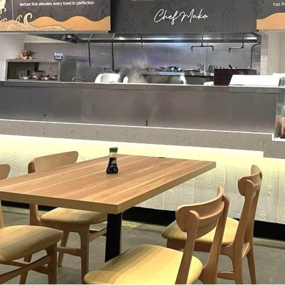 White Oak Wood Grain Laminate Restaurant Table Top Indoor Use ...