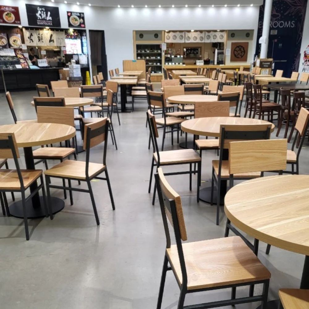 White Oak Wood Grain Laminate Restaurant Table Top Indoor Use ...