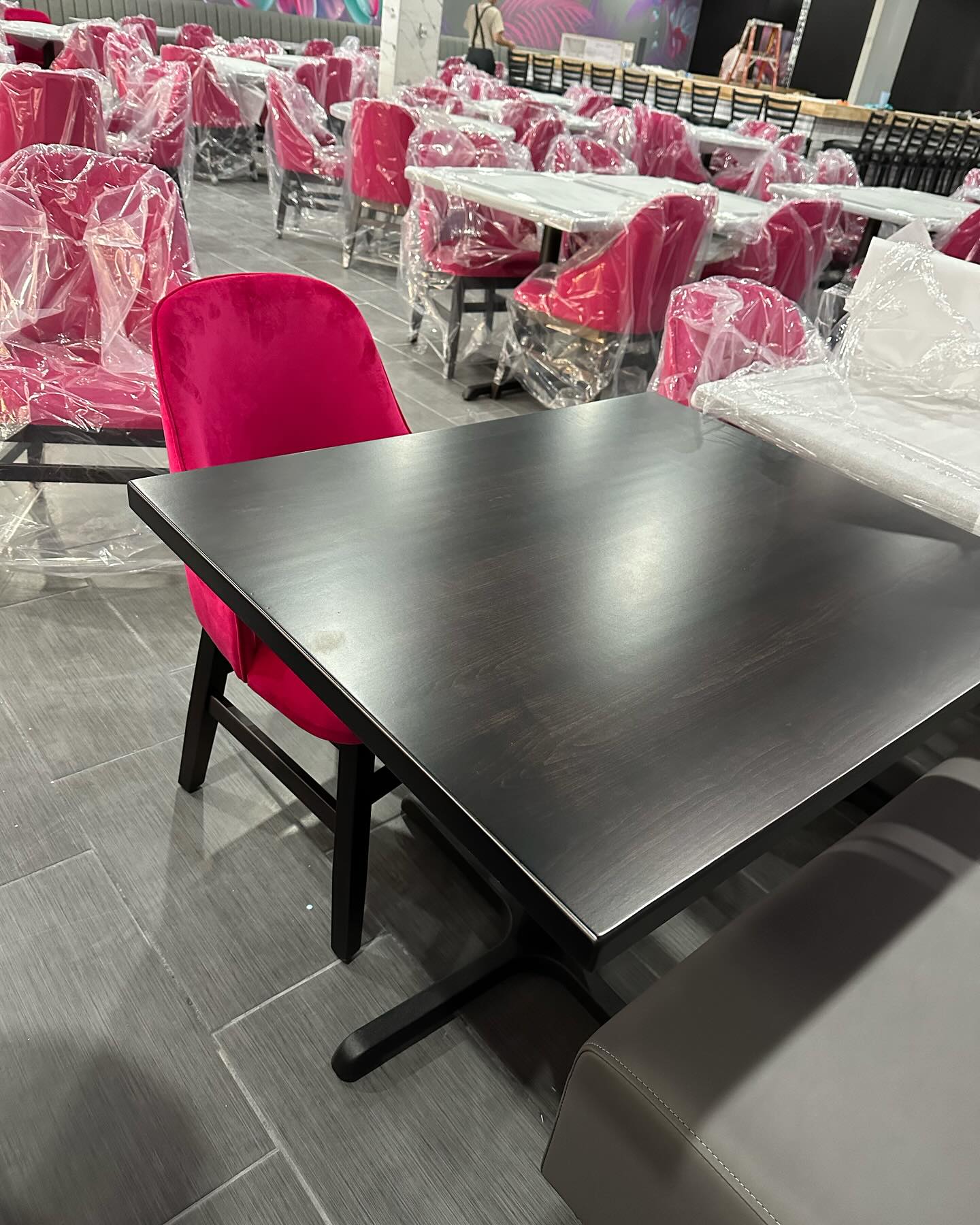 Washed Out Black Restaurant Table Tops Custom Sizes – TableBaseDepot