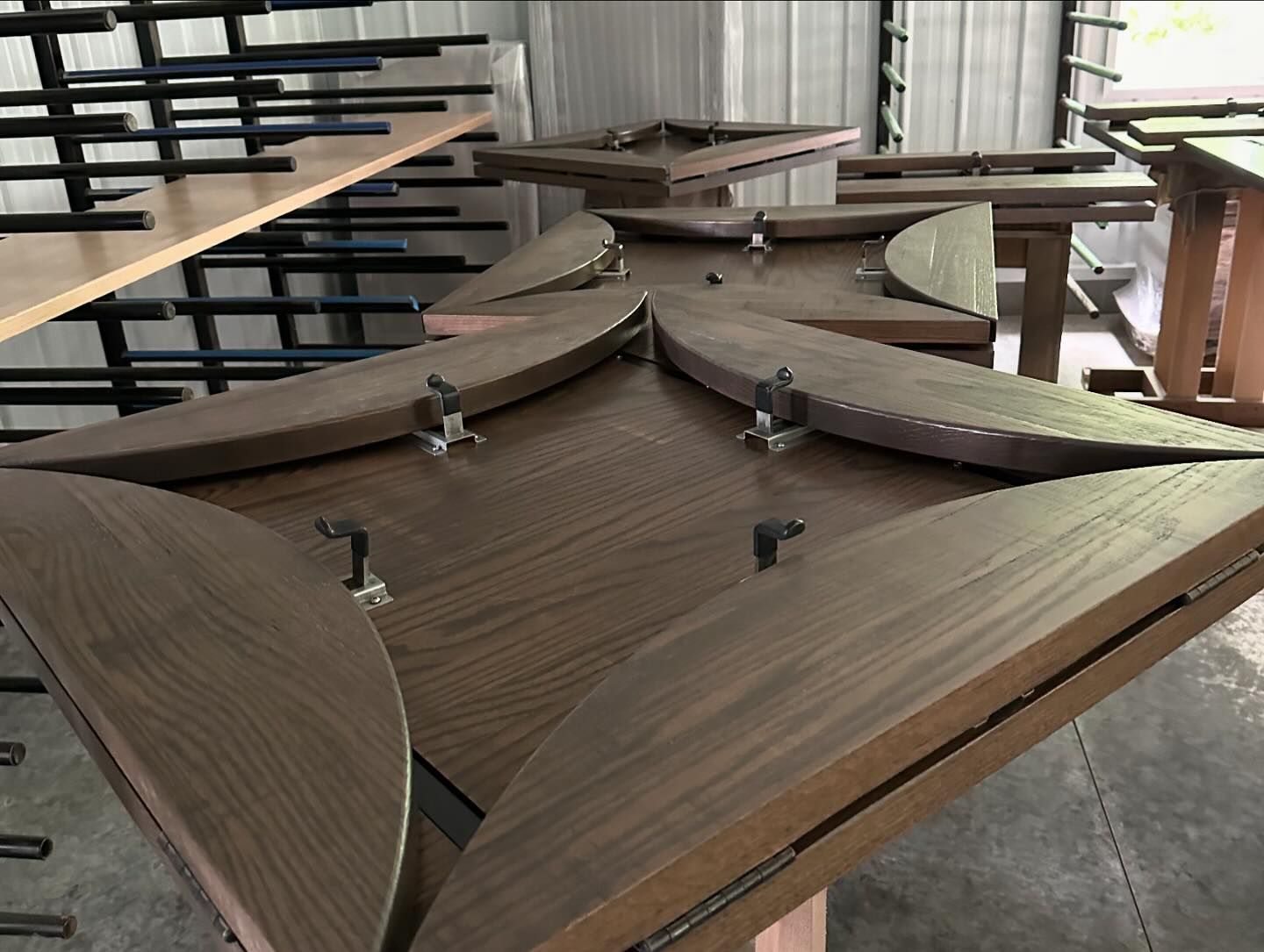 Drop Leaf Flip Top Rustic Saw Cut Oak Restaurant Table Tops Fully Cust – TableBaseDepot