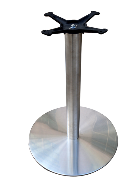 Brushed Steel Flat Disk Base 18 – TableBaseDepot