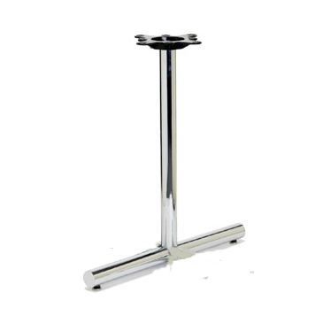 Chrome Retro Tube Table Base T Flat End Prong 2.22 – TableBaseDepot