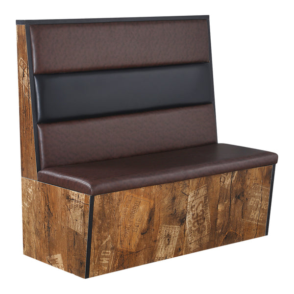 Commercial Grade License Plate Theme Upholstered Wall Bench with Steel ...