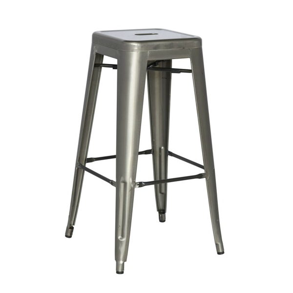 Medium Gun Metal Finish Counter Height Stool 24.5 – TableBaseDepot