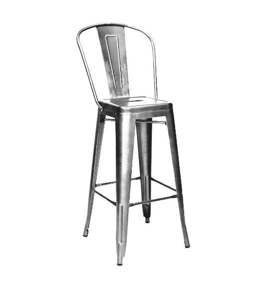 High Back Gun Metal Tolix Bar Stool – TableBaseDepot