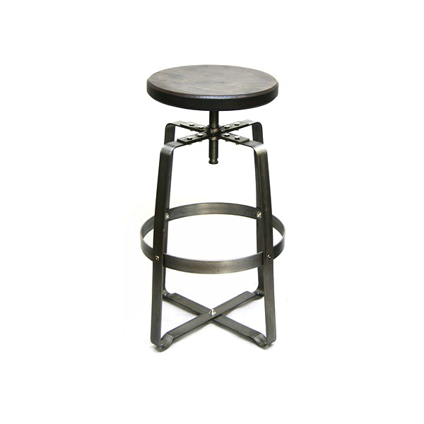 Old World Adjustable Industrial Steel Bar Stool – TableBaseDepot