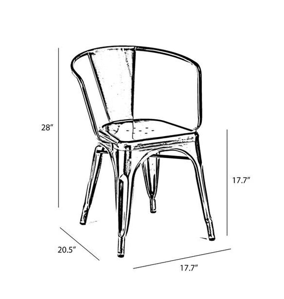Classic White Finish Tolix Arm Chair – TableBaseDepot