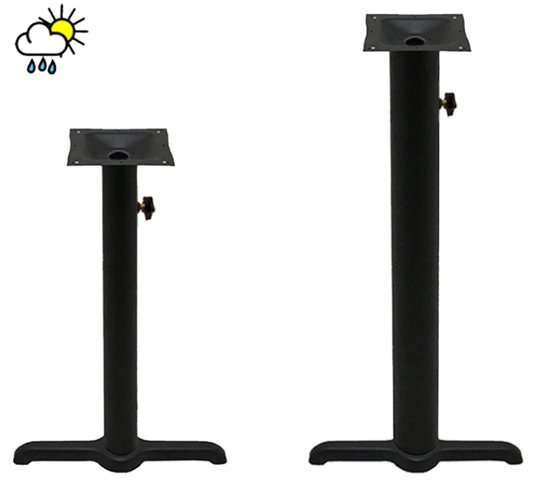 T End Base Umbrella Hole Outdoor Stamped Steel Restaurant Patio Table – TableBaseDepot