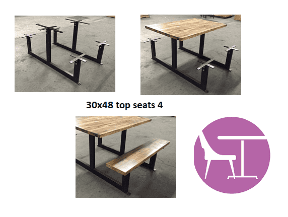 Custom Fixed Steel Seating Module Bolt Down – TableBaseDepot